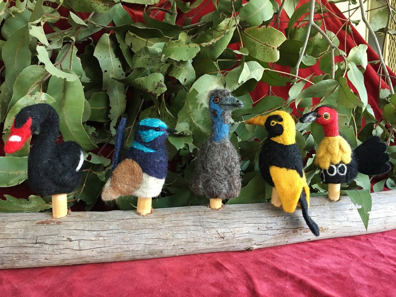 Australian Native Birds. 5 Finger Puppet Set. Felted Wool. | Etsy