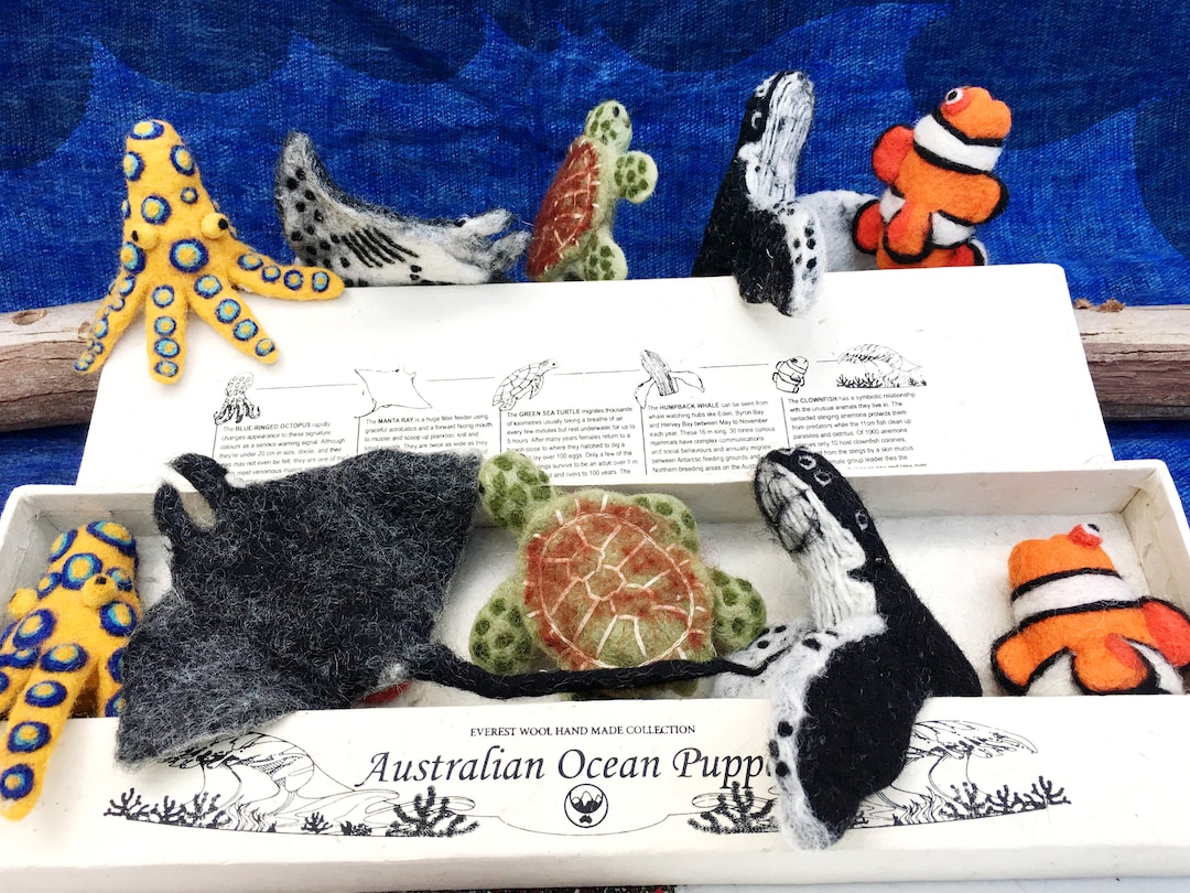 Australian Ocean Finger Puppets Set of 5 Wool Felt - Etsy