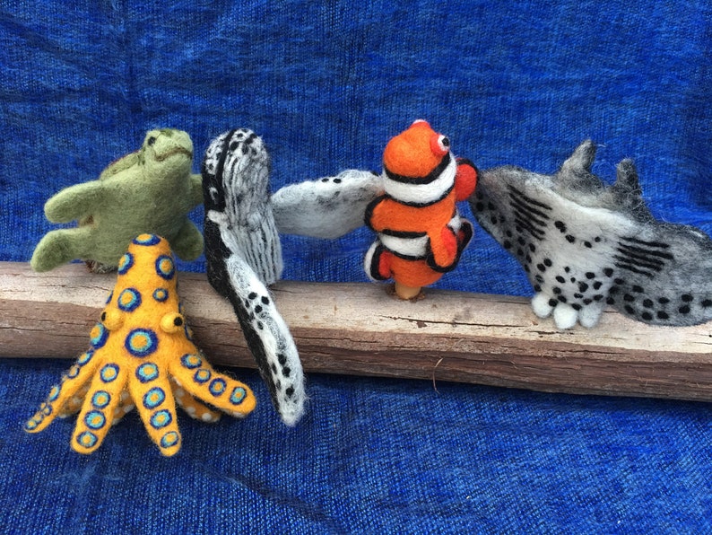 Australian Ocean Finger Puppets Set of 5 Wool Felt - Etsy