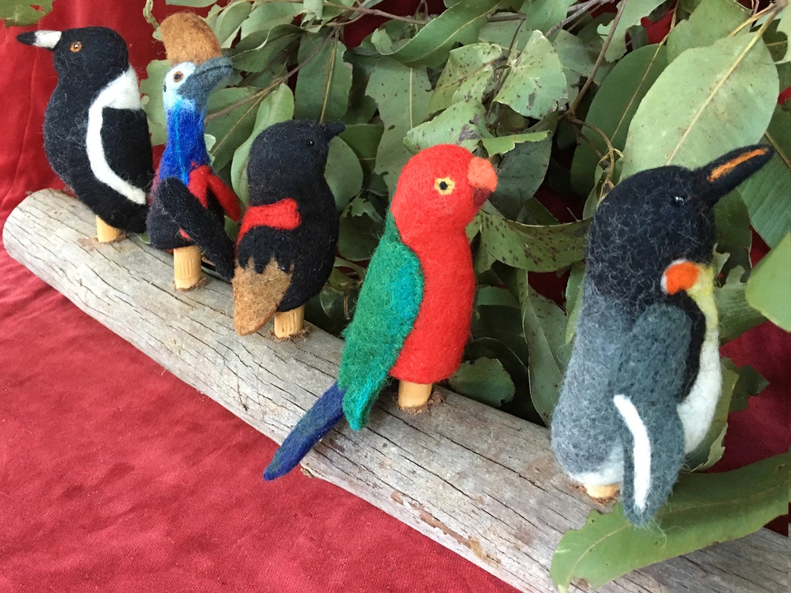 Australian Birds. Wool Felt Finger Puppet Set - Etsy Australia