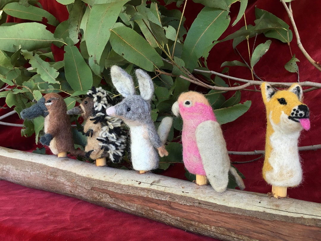 Australian Wildlife Wool Felt Finger Puppet Set - Etsy
