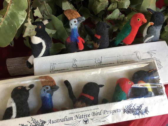 Australian Birds. Wool Felt Finger Puppet Set - Etsy
