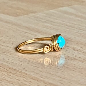 Turquoise Ring/14k Gold Filled Wire Wrapped Ring/turquoise Ring ...