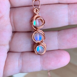 Mermaid Glass Pendant/silver Wire Wrapped Pendant/copper Wire Wrapped ...