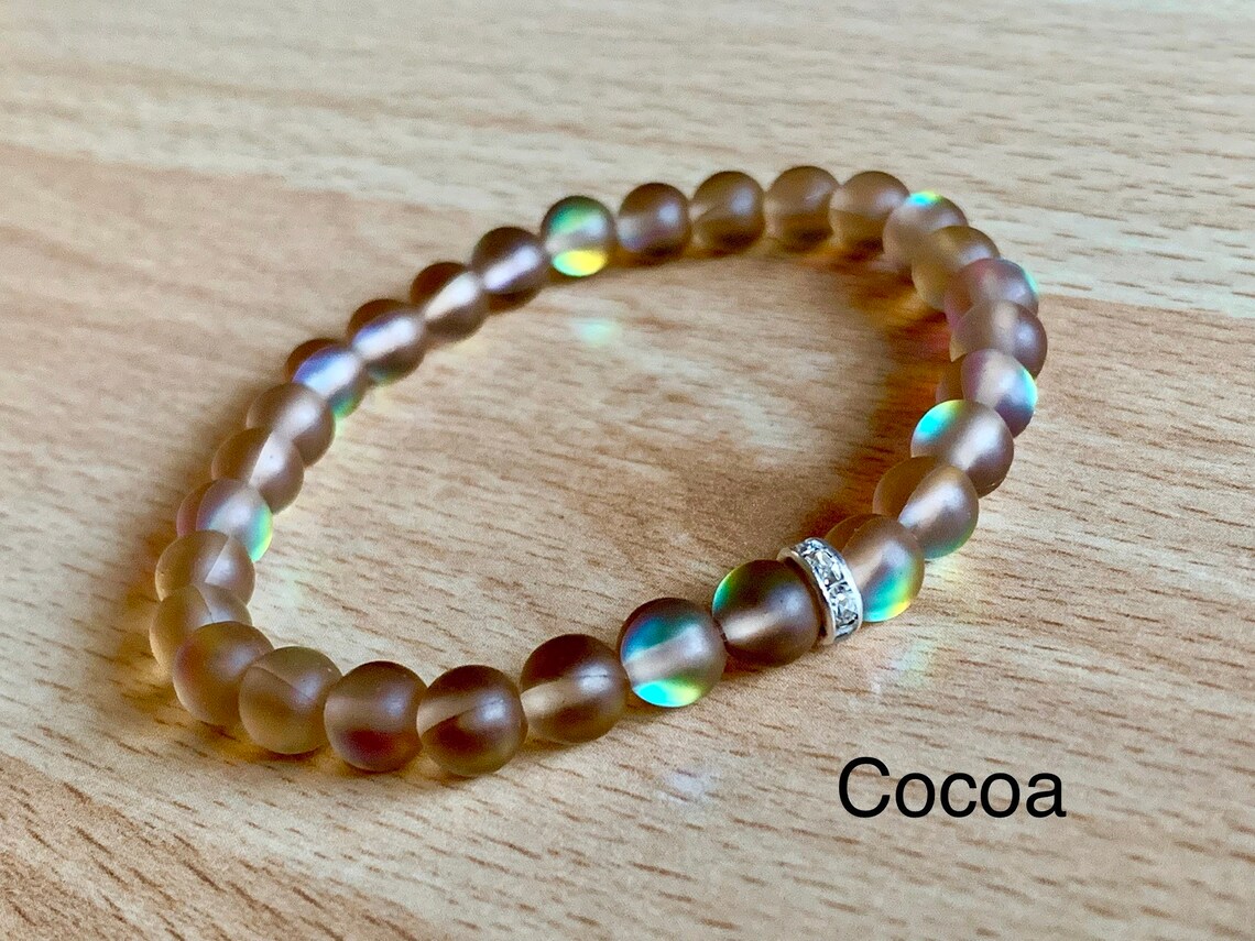 Mermaid Glass Bracelet With Rhinestone Accent - Etsy