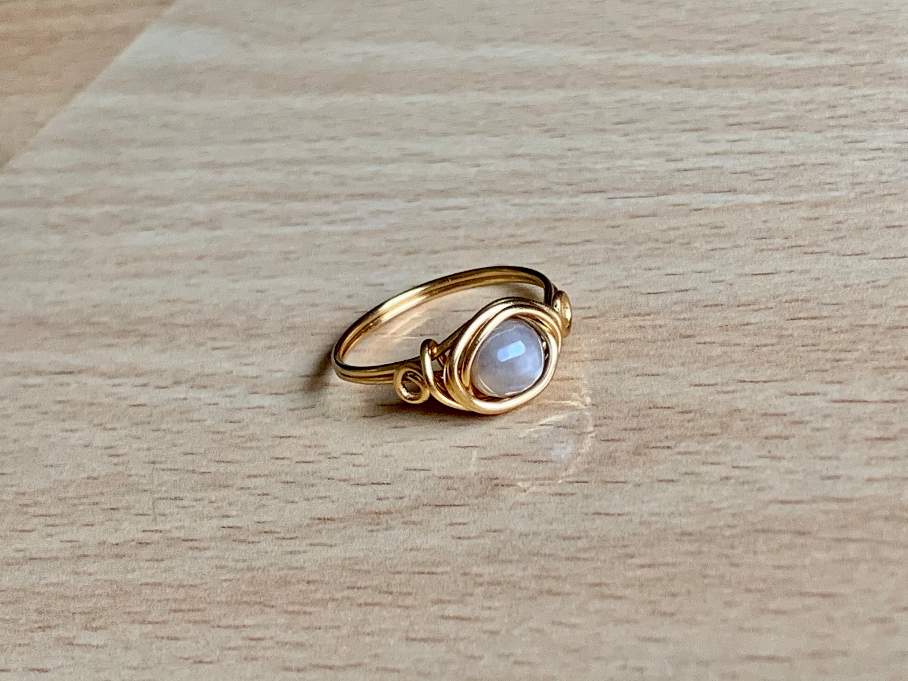 Moonstone Ring/14k Gold Filled Ring/Gray Moonstone/Silky | Etsy