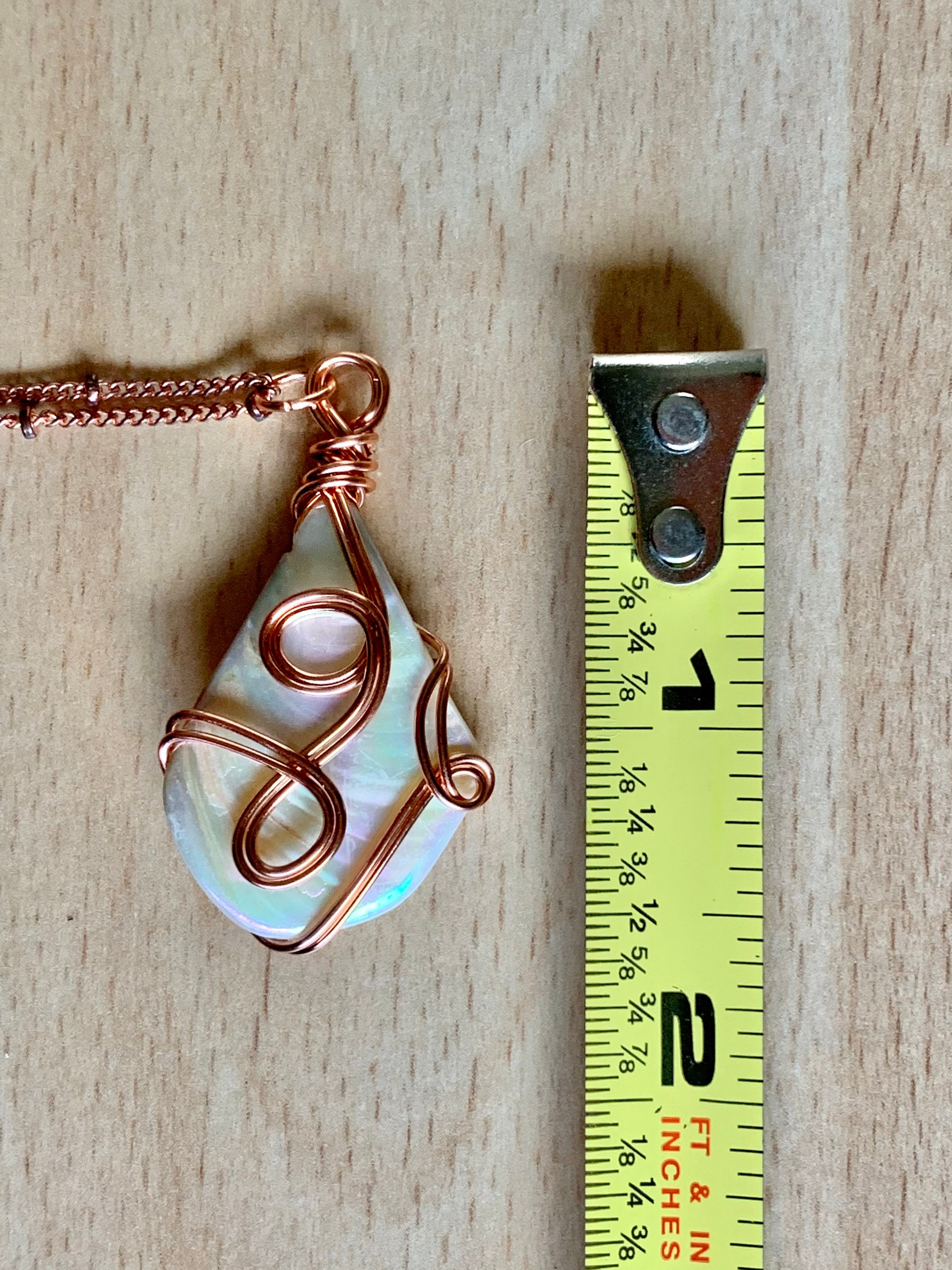 Shell Pendant/Copper Wire Wrapped Pendant/Shell Necklace/Beach | Etsy