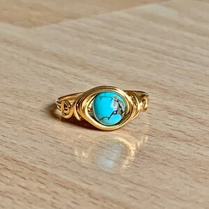 Turquoise Ring/14k Gold Filled Wire Wrapped Ring/turquoise Ring ...