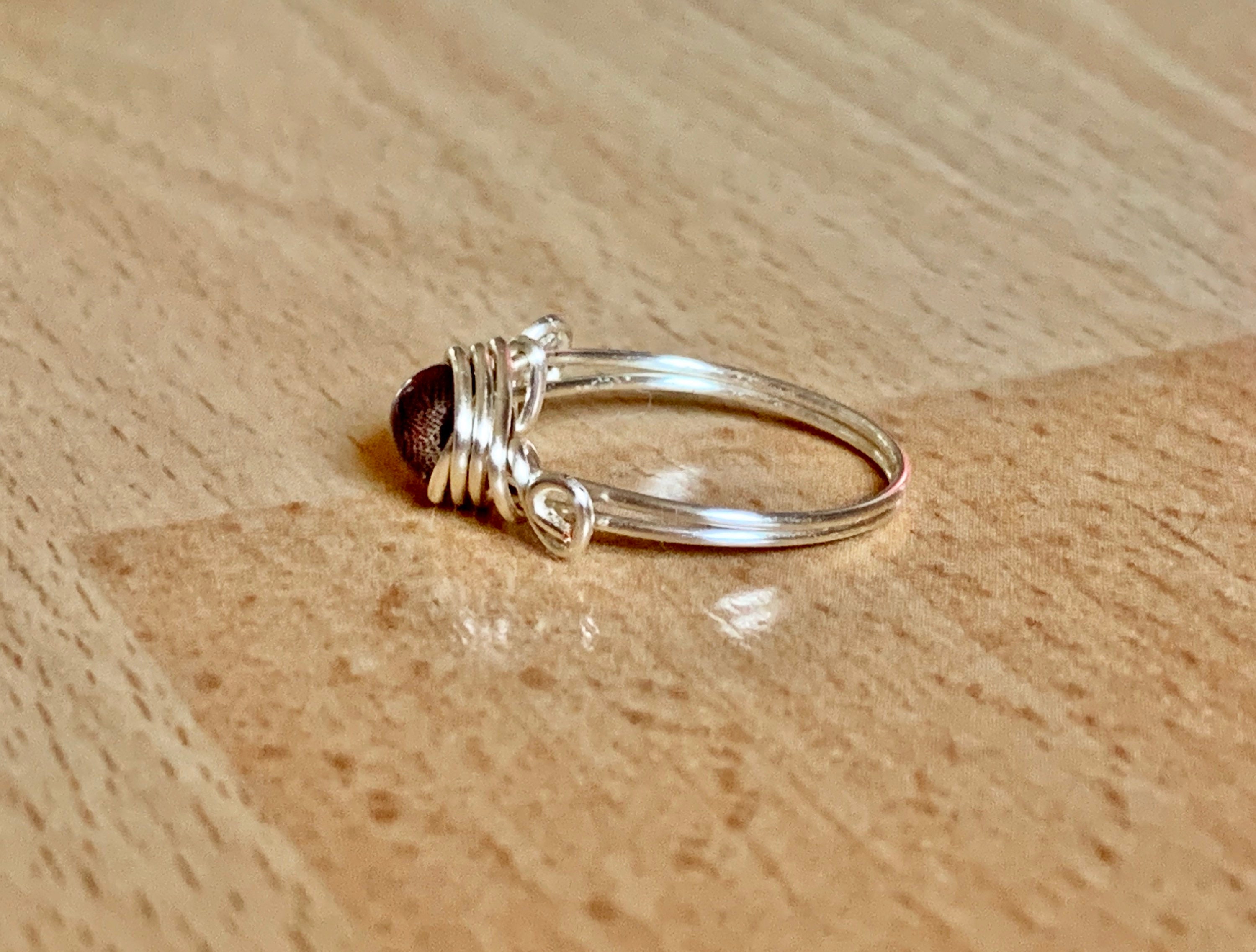 Purple Cats Eye Ring/silver Wire Wrapped Ring/gemstone - Etsy