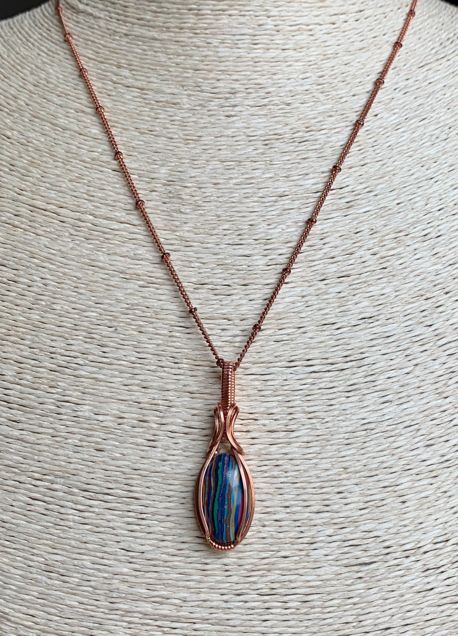 Rainbow Pendant/Copper Wire Wrapped | Etsy