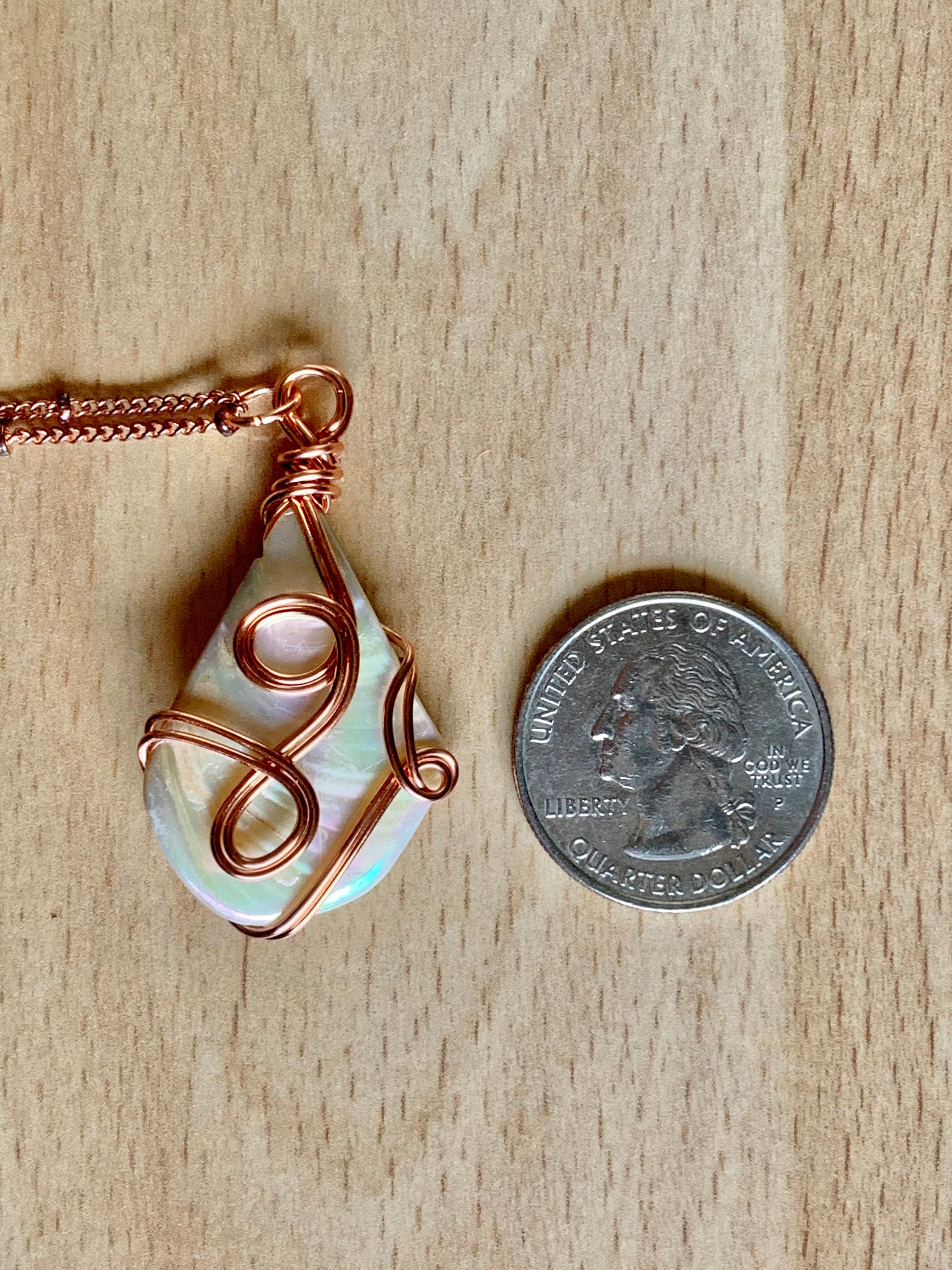 Shell Pendant/Copper Wire Wrapped Pendant/Shell Necklace/Beach | Etsy