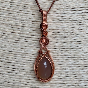 Copper Agate Pendant/wire Wrapped Gemstone Pendant/gray Agate/gray ...