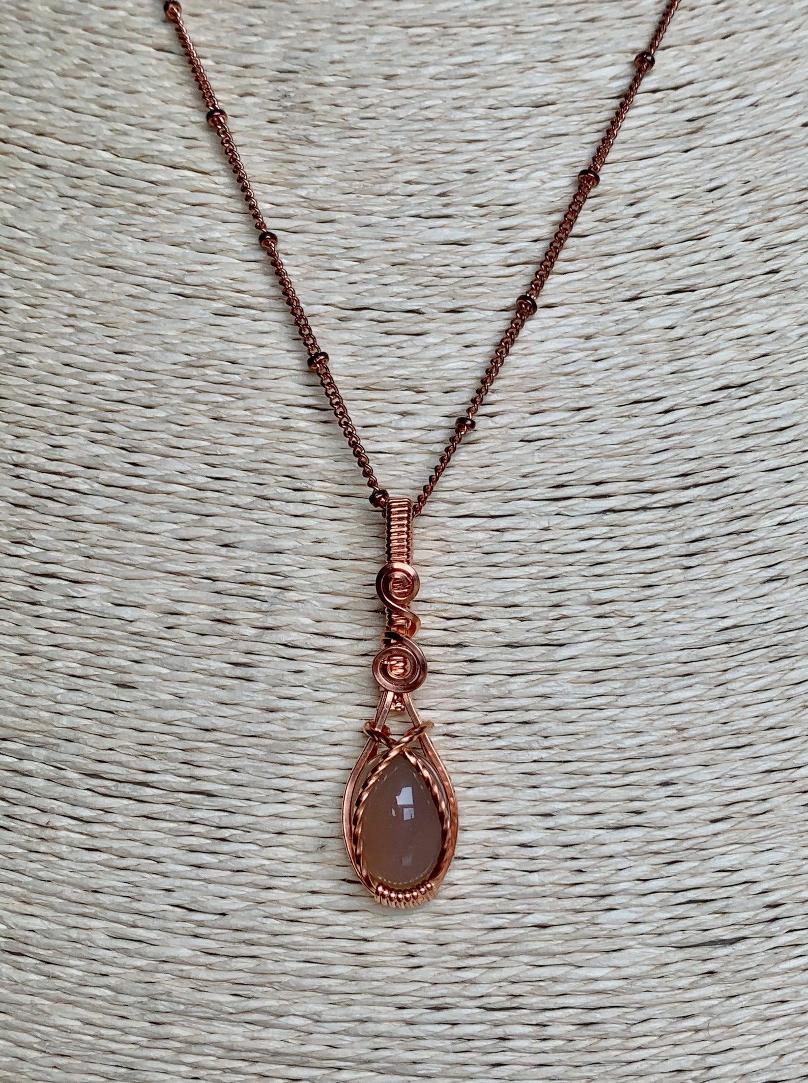 Copper Agate Pendant/Wire Wrapped Gemstone Pendant/Gray | Etsy