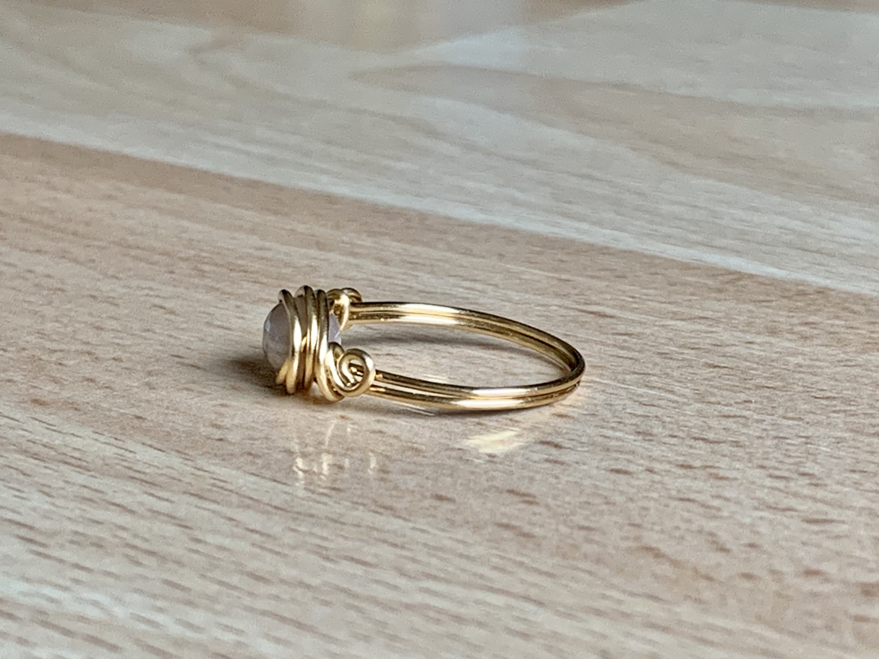Moonstone Ring/14k Gold Filled Ring/Gray Moonstone/Silky | Etsy