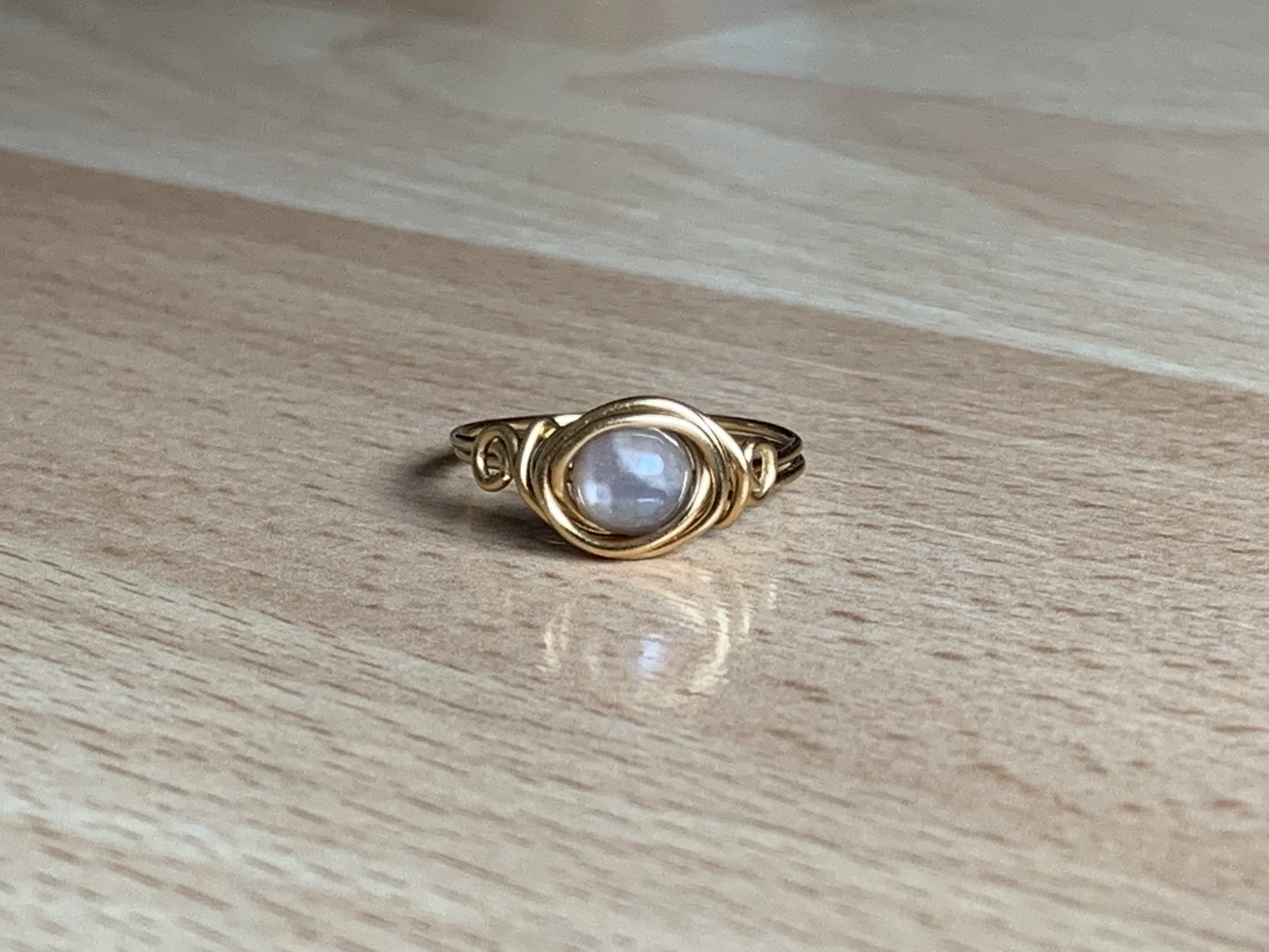 Moonstone Ring/14k Gold Filled Ring/Gray Moonstone/Silky | Etsy