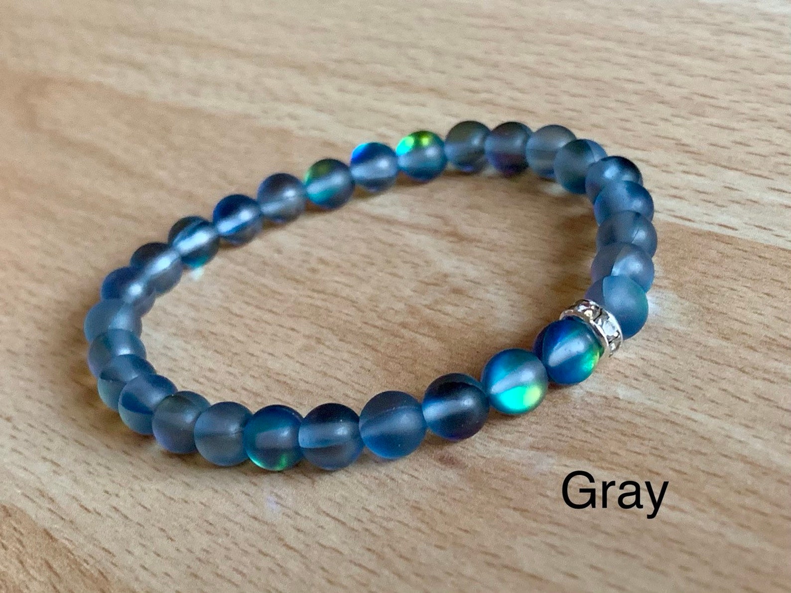 Mermaid Glass Bracelet With Rhinestone Accent - Etsy