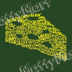 Green Bay Packers Typography, Custom Wall Poster, Digital Wall Print - Etsy