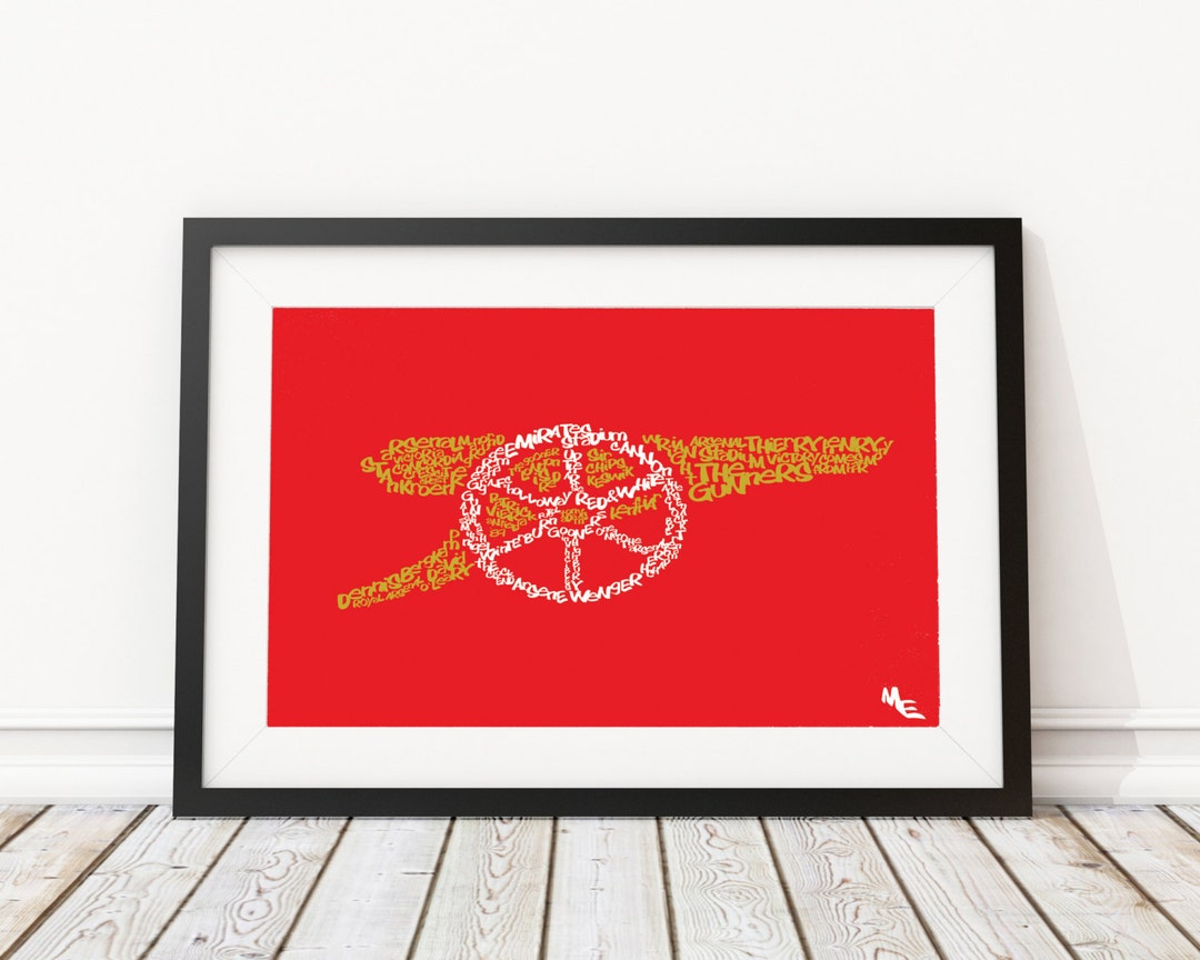 Arsenal FC Typography, Custom Wall Poster, Digital Wall Print - Etsy