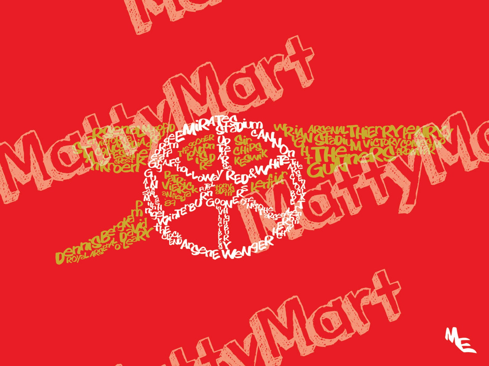 Arsenal FC Typography, Custom Wall Poster, Digital Wall Print - Etsy