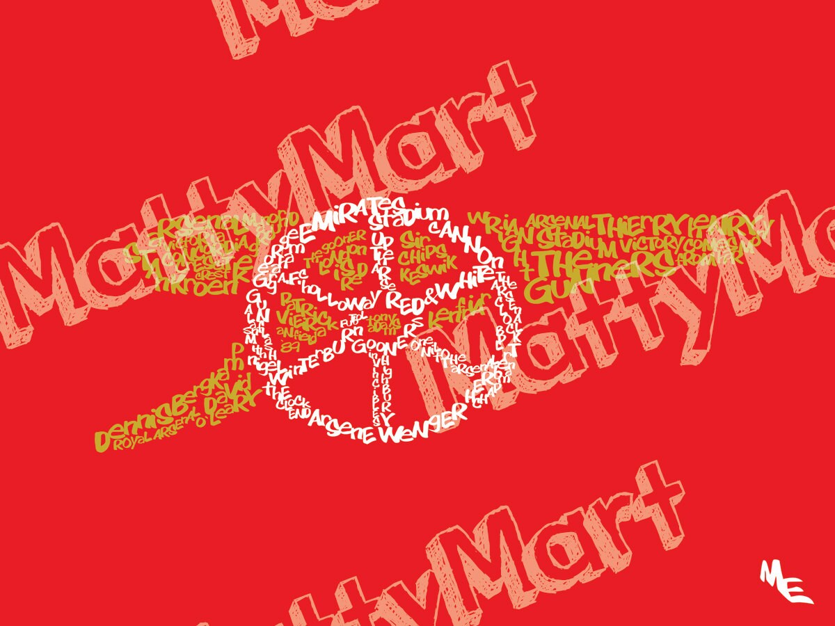 Arsenal FC Typography, Custom Wall Poster, Digital Wall Print - Etsy