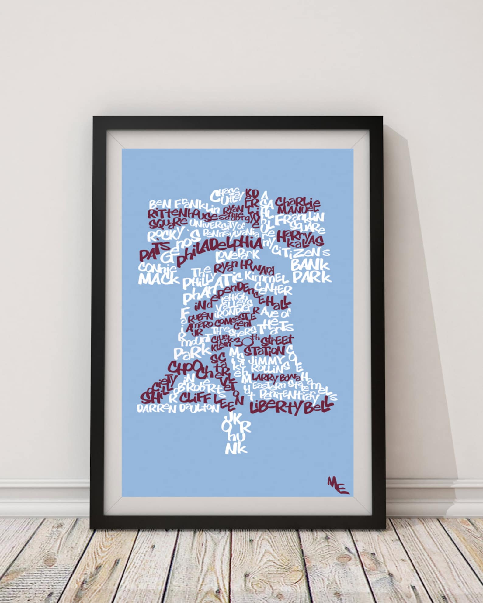 Philadelphia Phillies Liberty Bell Typography, Custom Wall Poster ...