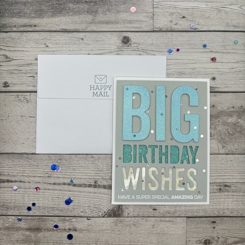 Big Birthday Wishes Card - Etsy