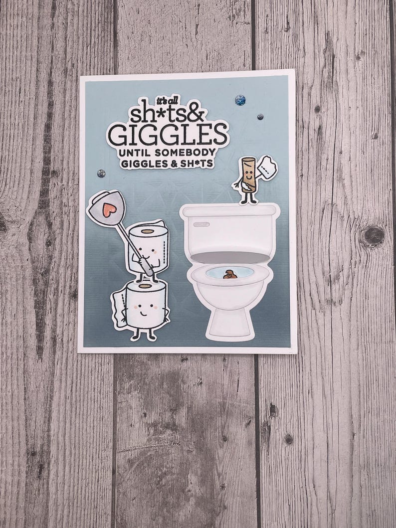 Happy Birthday Sh*ts & Giggles Card, Toilet, Poop, Humor, Bathroom ...