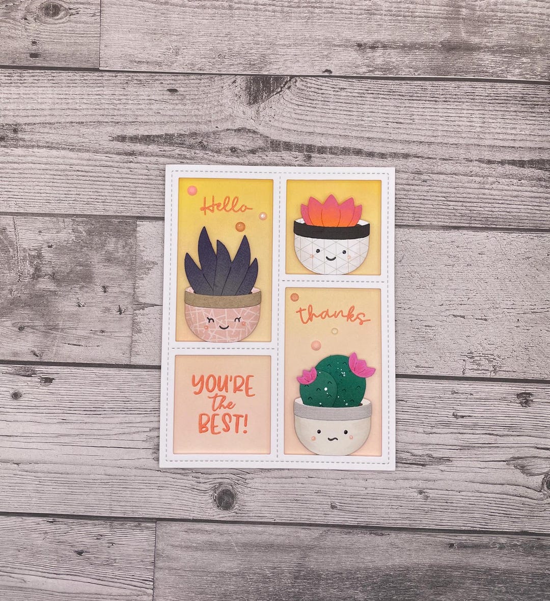 Succulent Thank You Card, Thanks, Plants, Cactus, Greenery, Potted ...