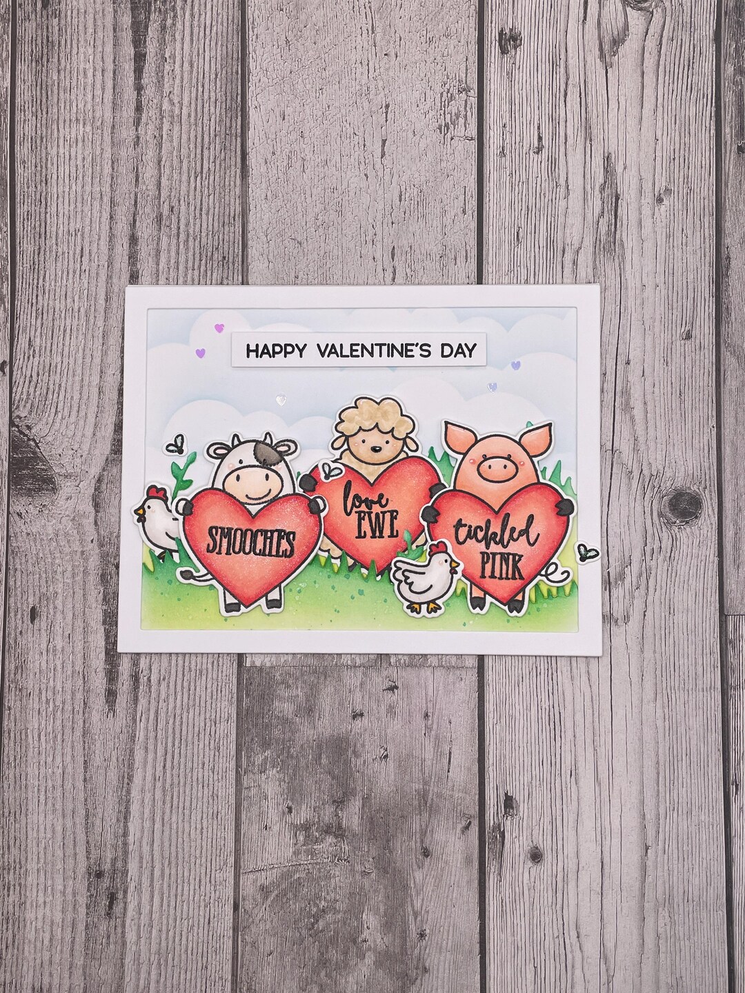 Happy Valentine's Day Punny Farm Animals Card - Etsy