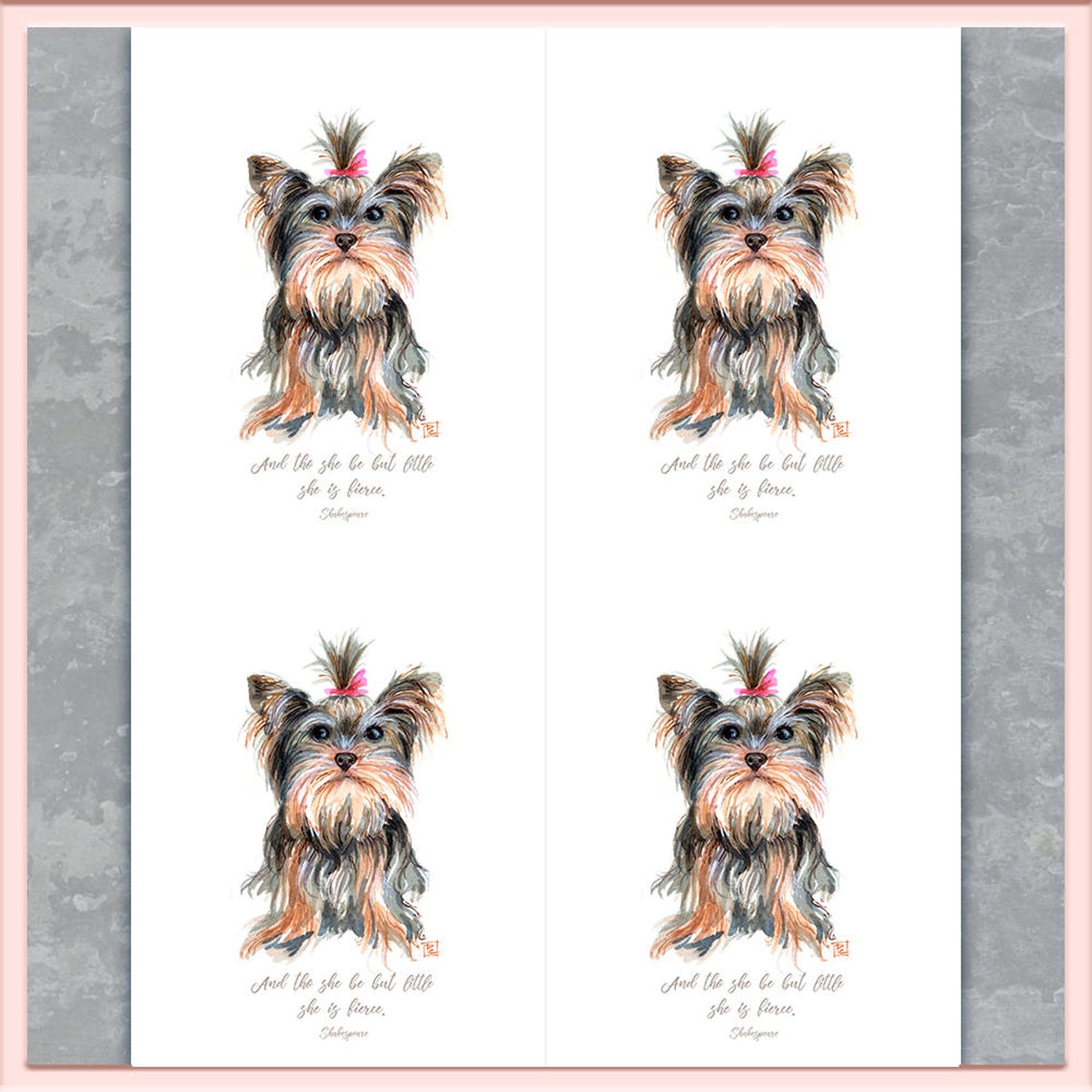Instant Download Digital Printable Art Print Yorkshire Terrier - Etsy