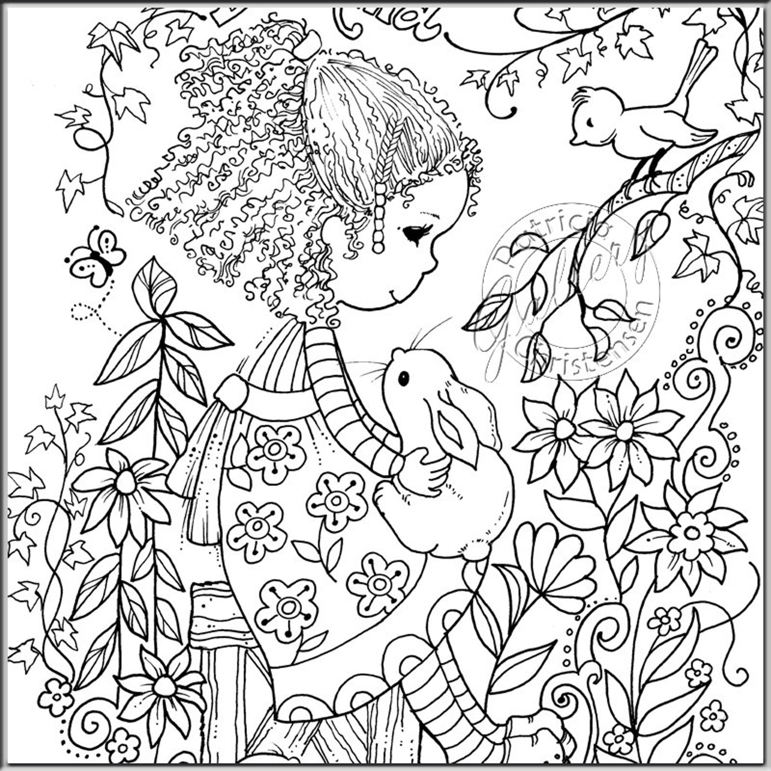 Printable Coloring Book Pages Digital Download Colored Pencils Gel Pens ...