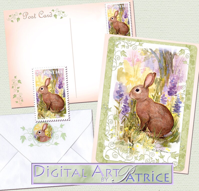 Printable Instant Download Art Postcard With Envelope - Etsy