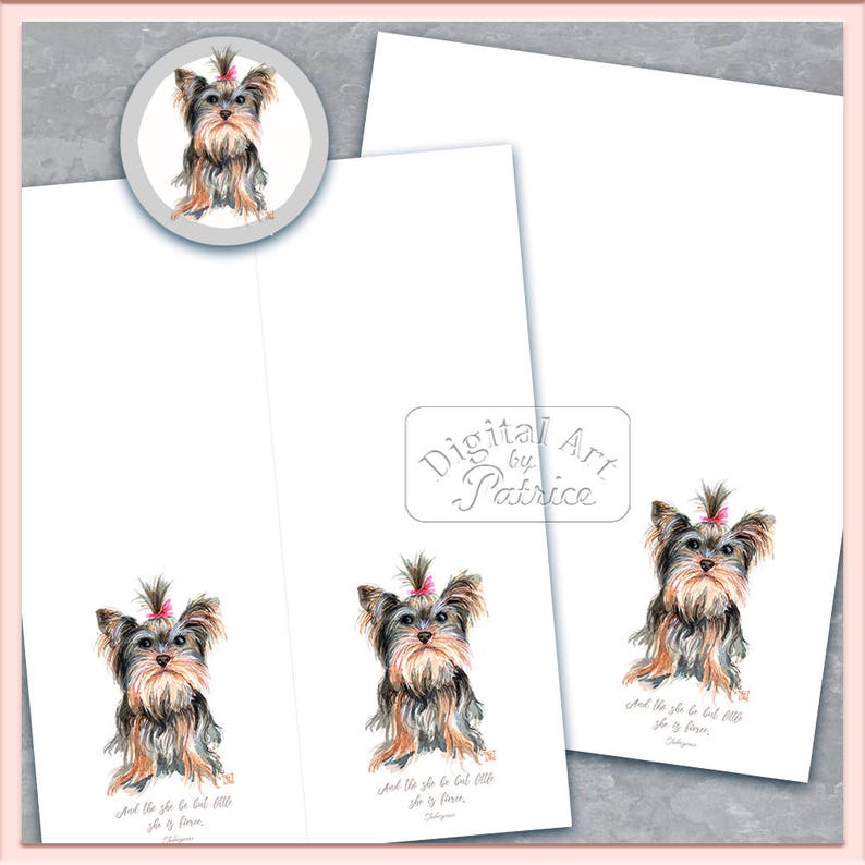 Instant Download Digital Printable Art Print Yorkshire Terrier - Etsy