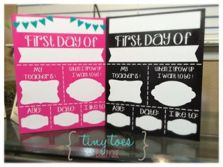 First Day of School Dry Erase Board- First or Last Day of School ...