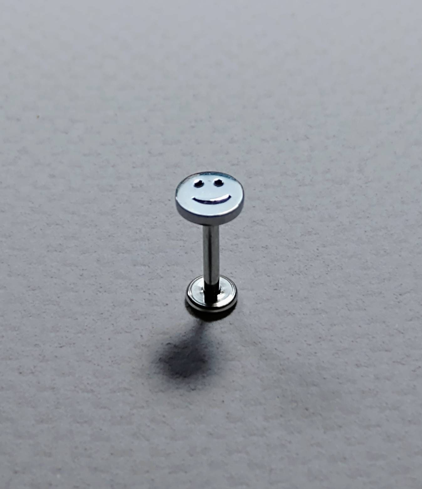 Smiley Face Labret Stud 5mm Face 6mm and 8mm Length - Etsy UK