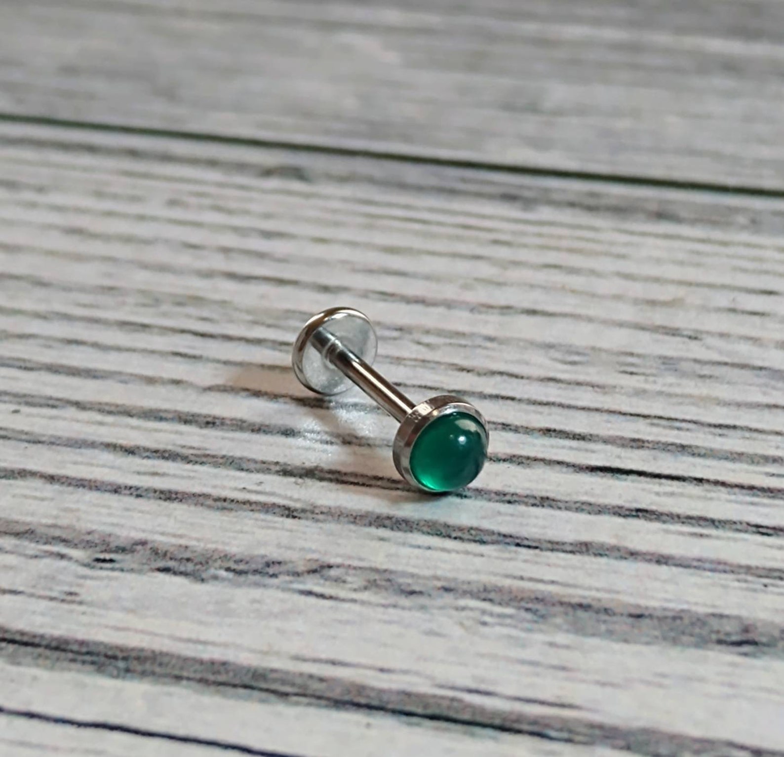 18 Gauge Green Onyx Labret Stud 3mm Polished 316l Steel - Etsy UK