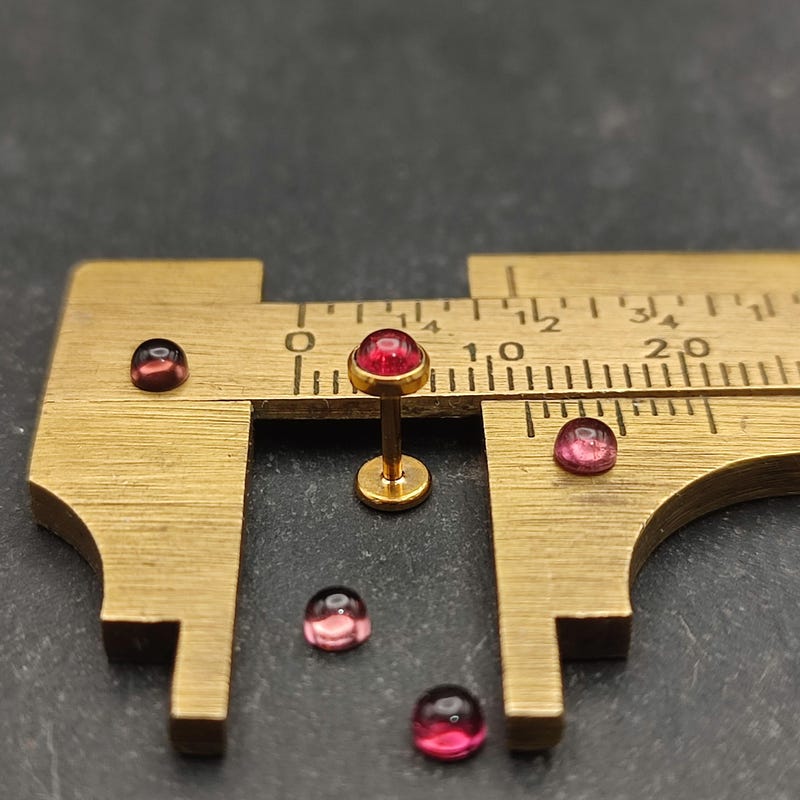 Garnet Labret Earrings - Etsy UK