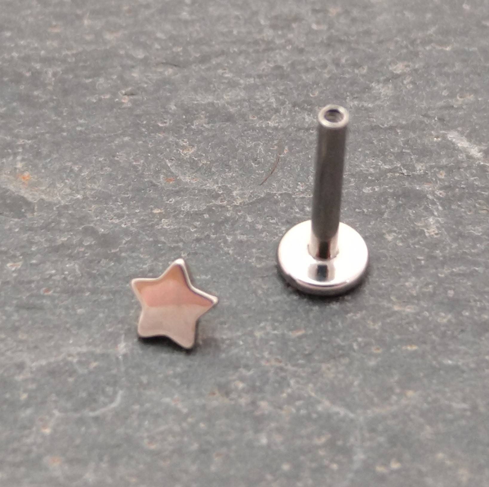 Tiny Star Labret Stud Titanium 16 Gauge Helix Earring | Etsy