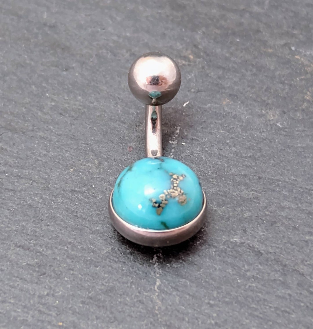 Turquoise Belly Bar - Surgical Steel - Turquoise Belly Ring - December ...
