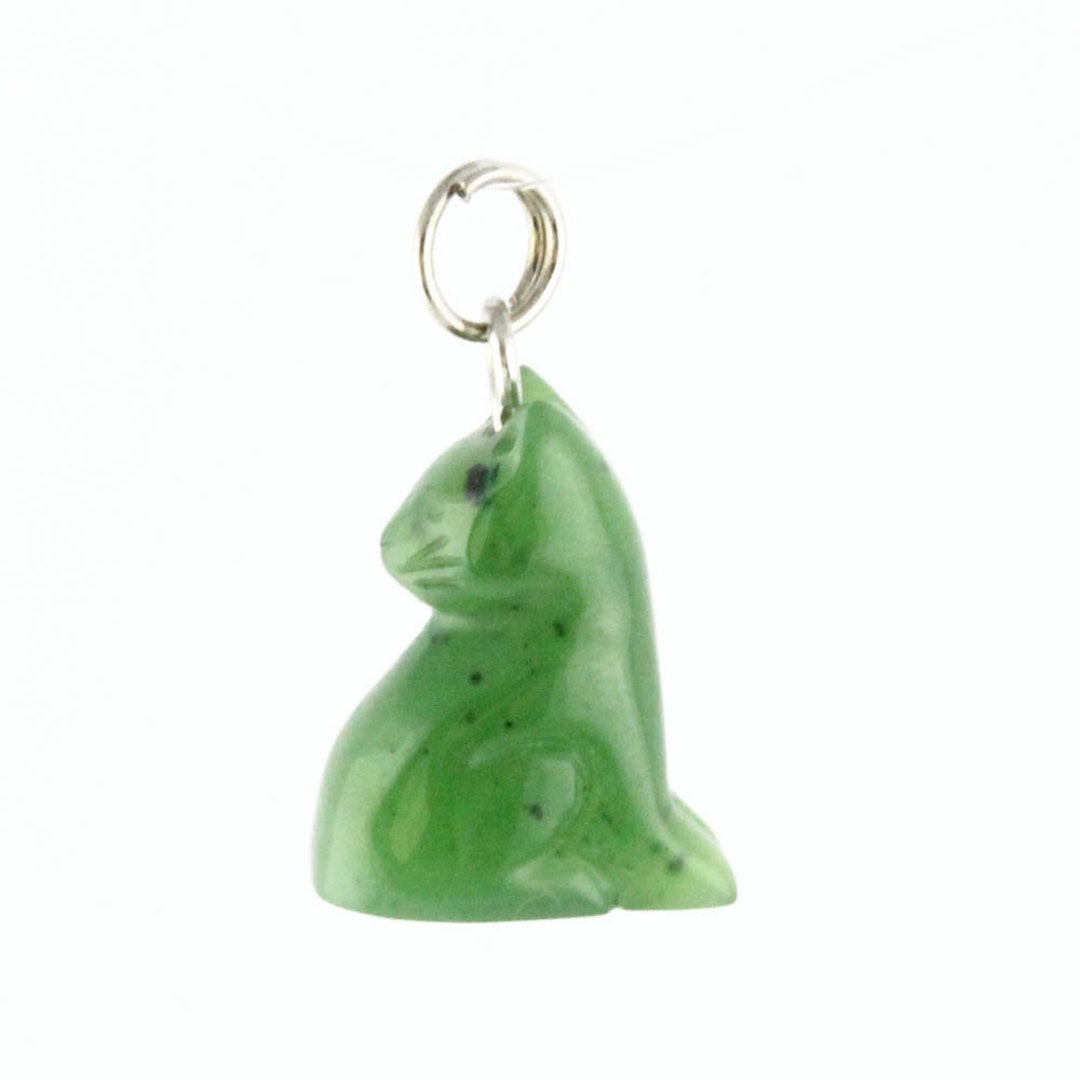 Canadian Nephrite Jade Charm, Cat - Etsy