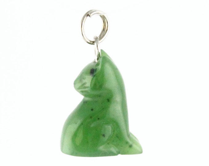 Canadian Nephrite Jade Charm Cat - Etsy