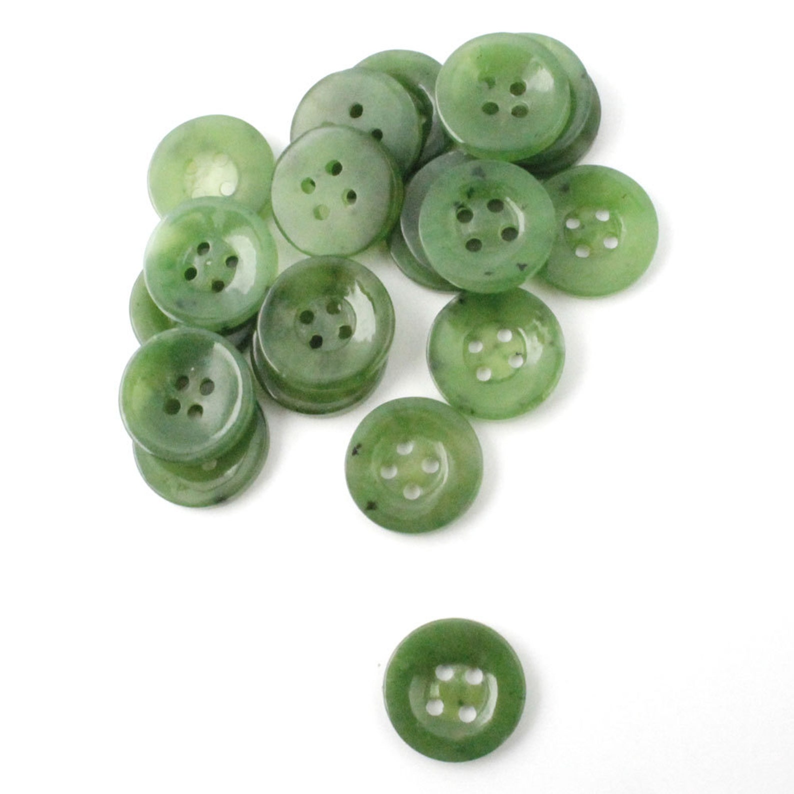 Jade Button 11mm or 14.5mm Carved Out of Canadian Jade - Etsy