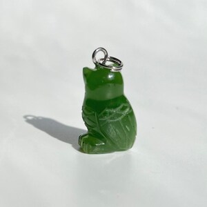 Jade Owl Charm, Canadian Nephrite Jade 17mm - Etsy