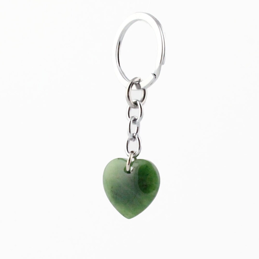 Jade Heart Keychain, Canadian Nephrite Jade - Etsy