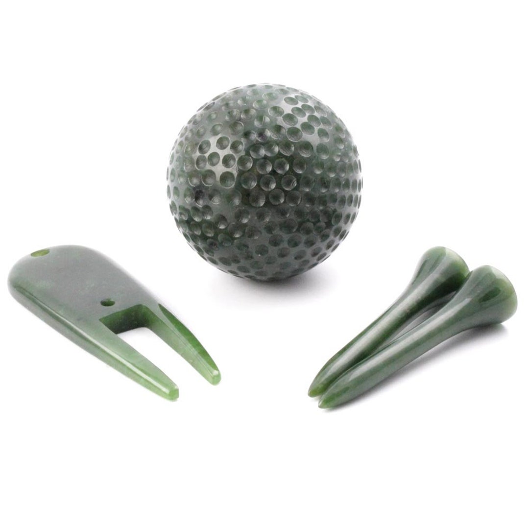 Jade Golf Set, 100% Natural Canadian Nephrite Jade - Gift for Golfers ...