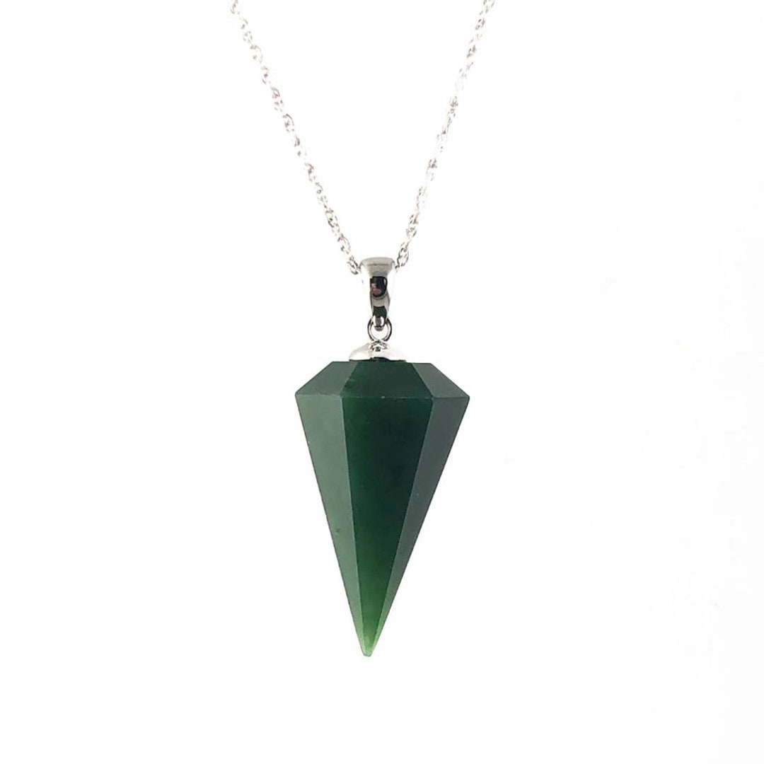 Canadian Jade Healing Point Pendulum Pendant 2723 - Etsy