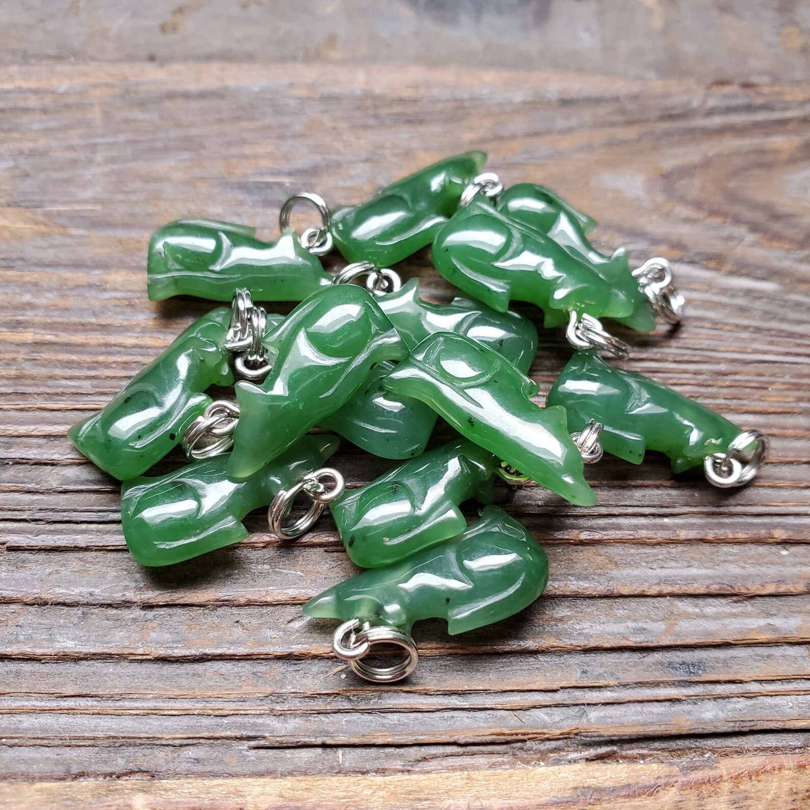 Jade Wolf Charm 17mm Carved Out of Canadian Jade - Etsy