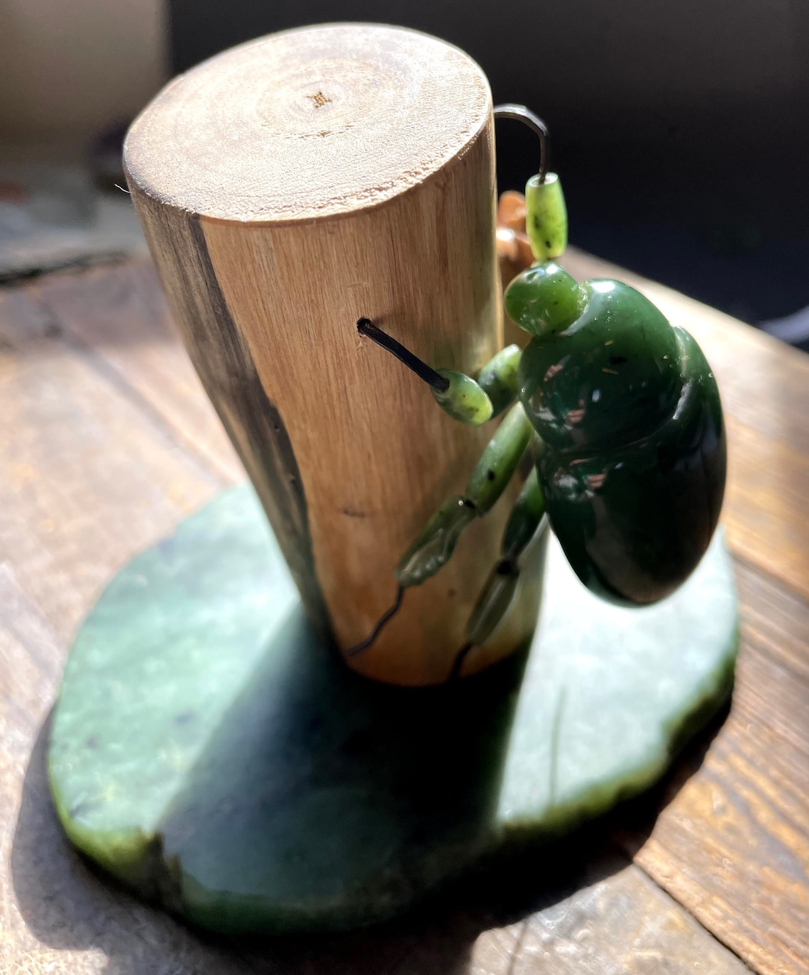 Canadian Jade Beetle Carving on Jade and Wood Base - Etsy
