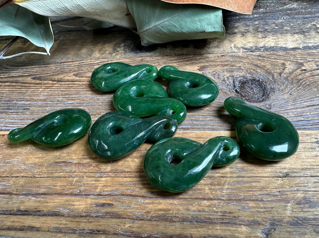 Dark Green Nephrite Jade Infinity Twist, 1.75" (sold Individually) - Etsy
