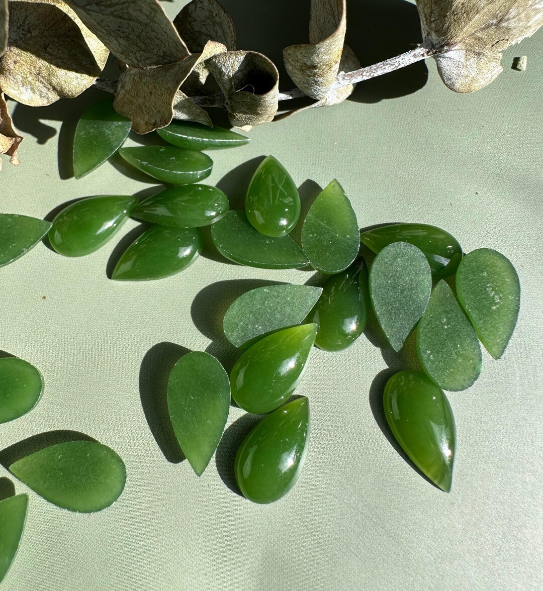A Grade Canadian Nephrite Jade Pear Cabochon 8/15mm - Etsy